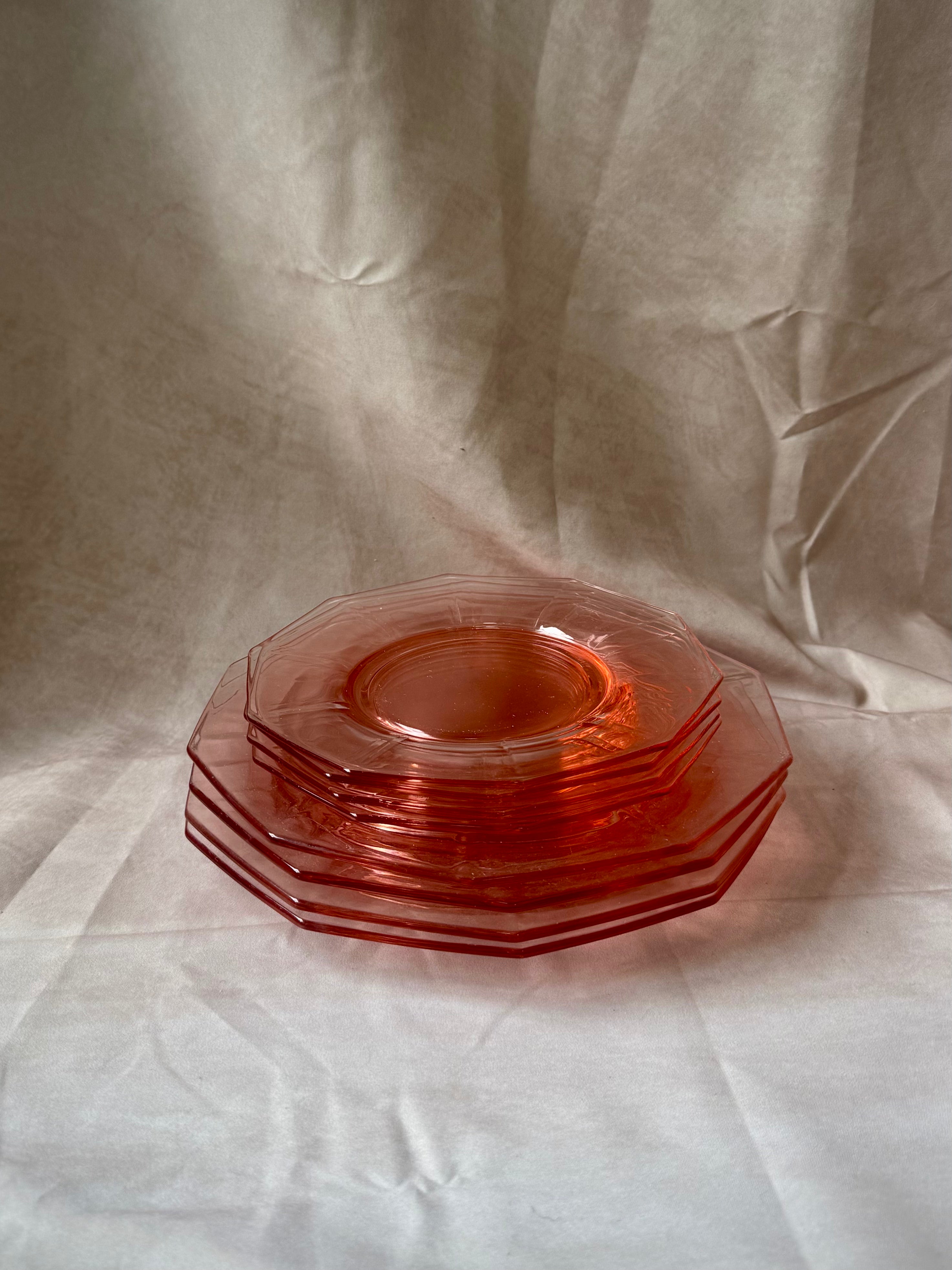 Set of 8 Depression Era Decagonal Luncheon Plates – With Love Home Goods