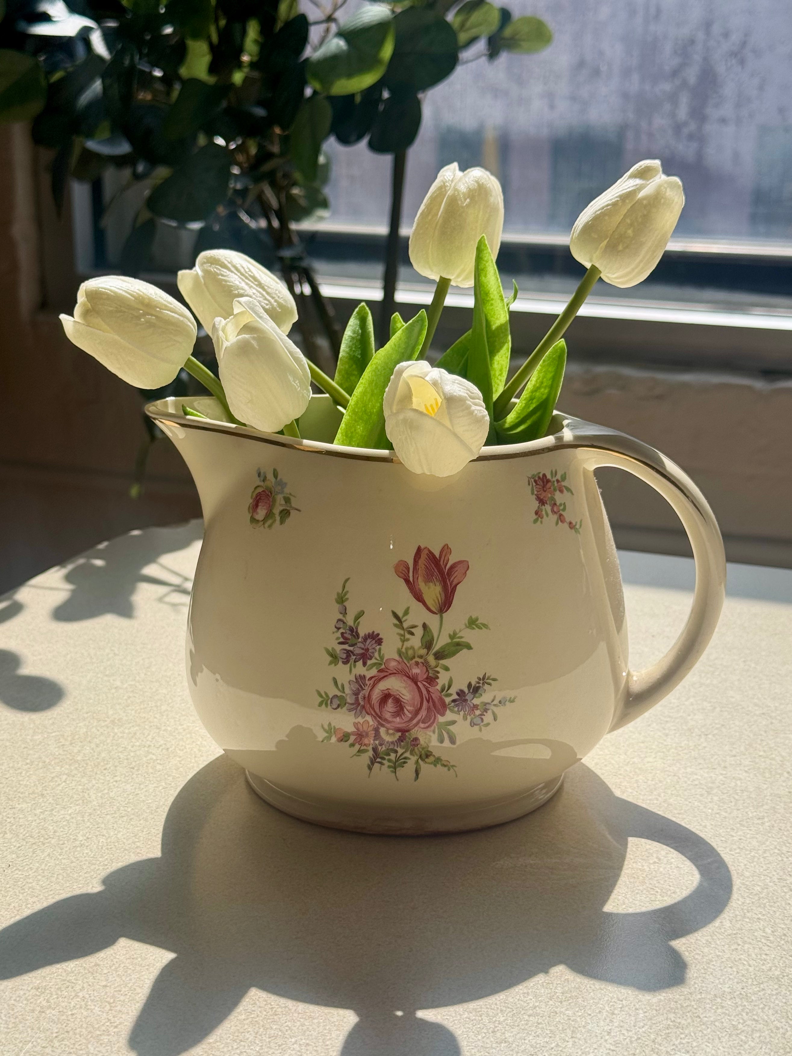 Vintage Ceramic Floral Pitcher – With Love Home Goods